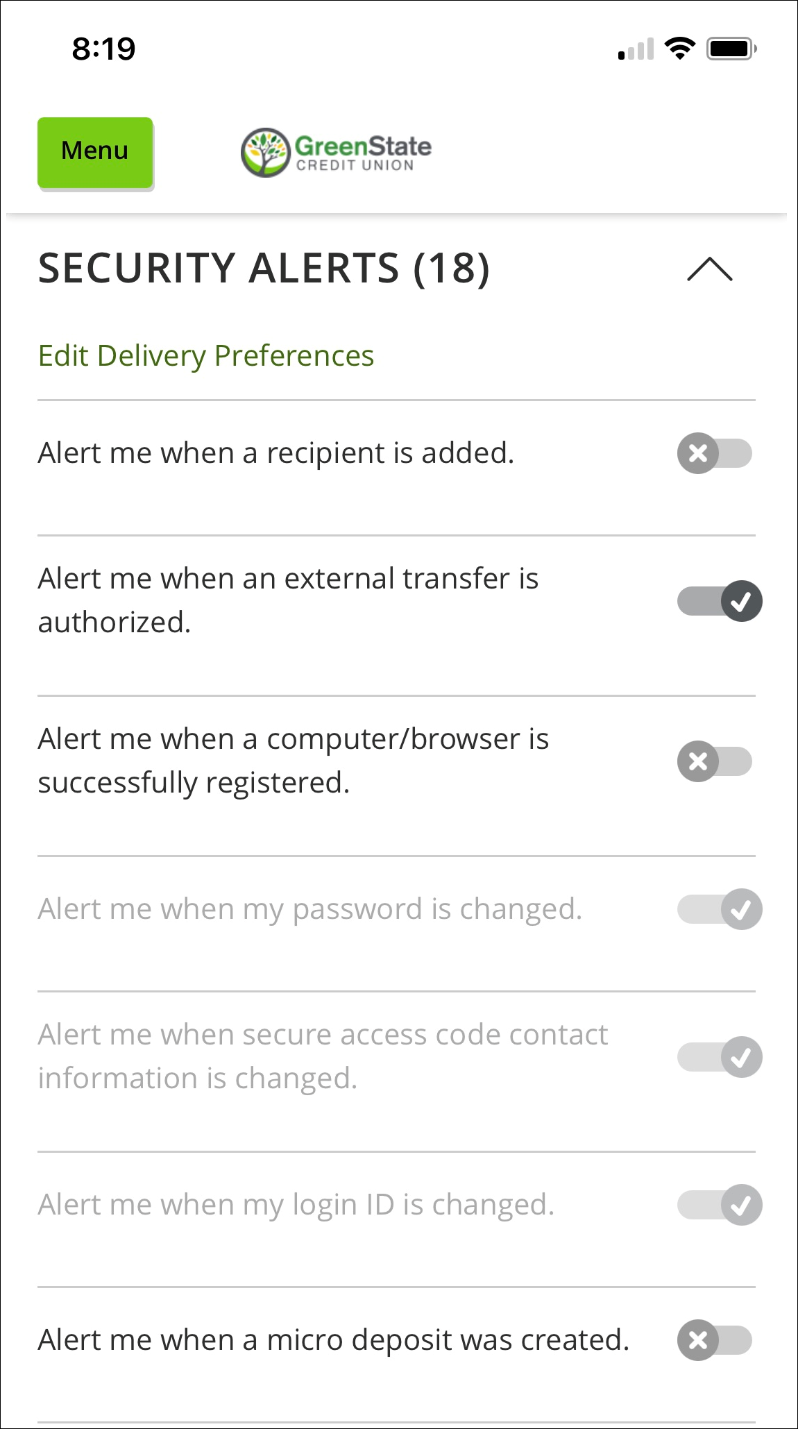 Security Alerts